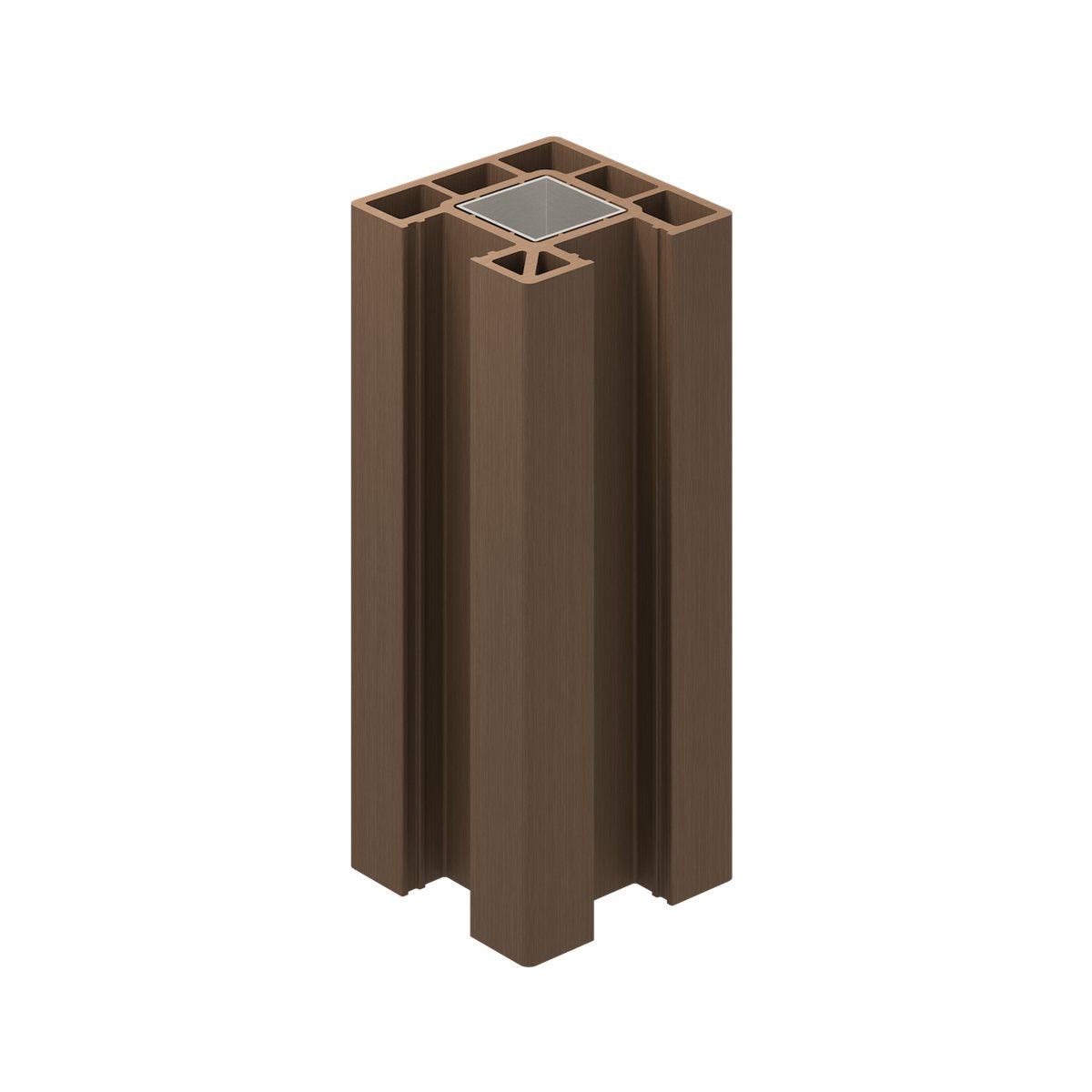 Ecoscape Clarity - 3m Walnut Composite Corner Fence Post | BM Steel