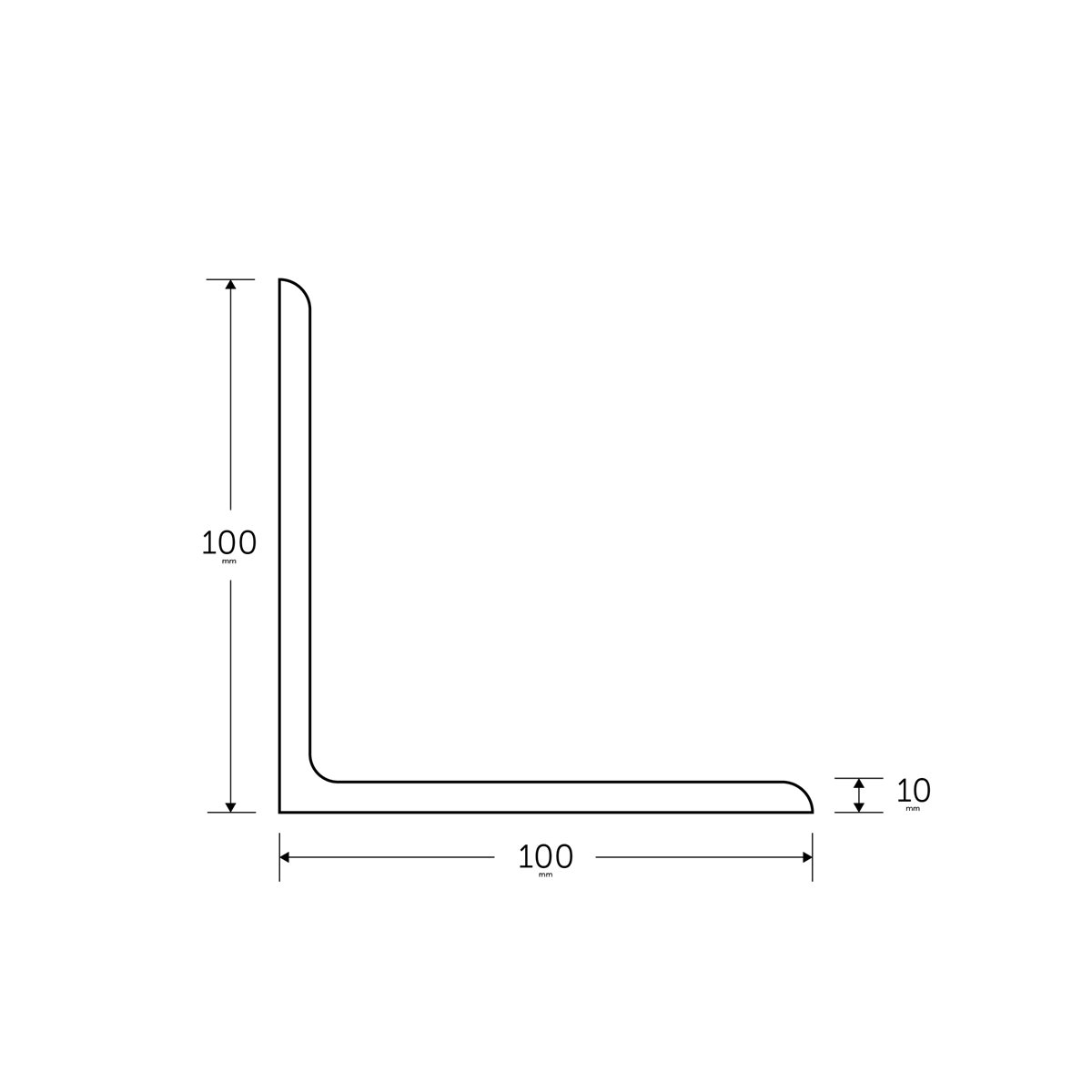 100 x 100 x 10mm - 6m Mild Steel Angles - BSEN10025-2 S275JR | BM Steel