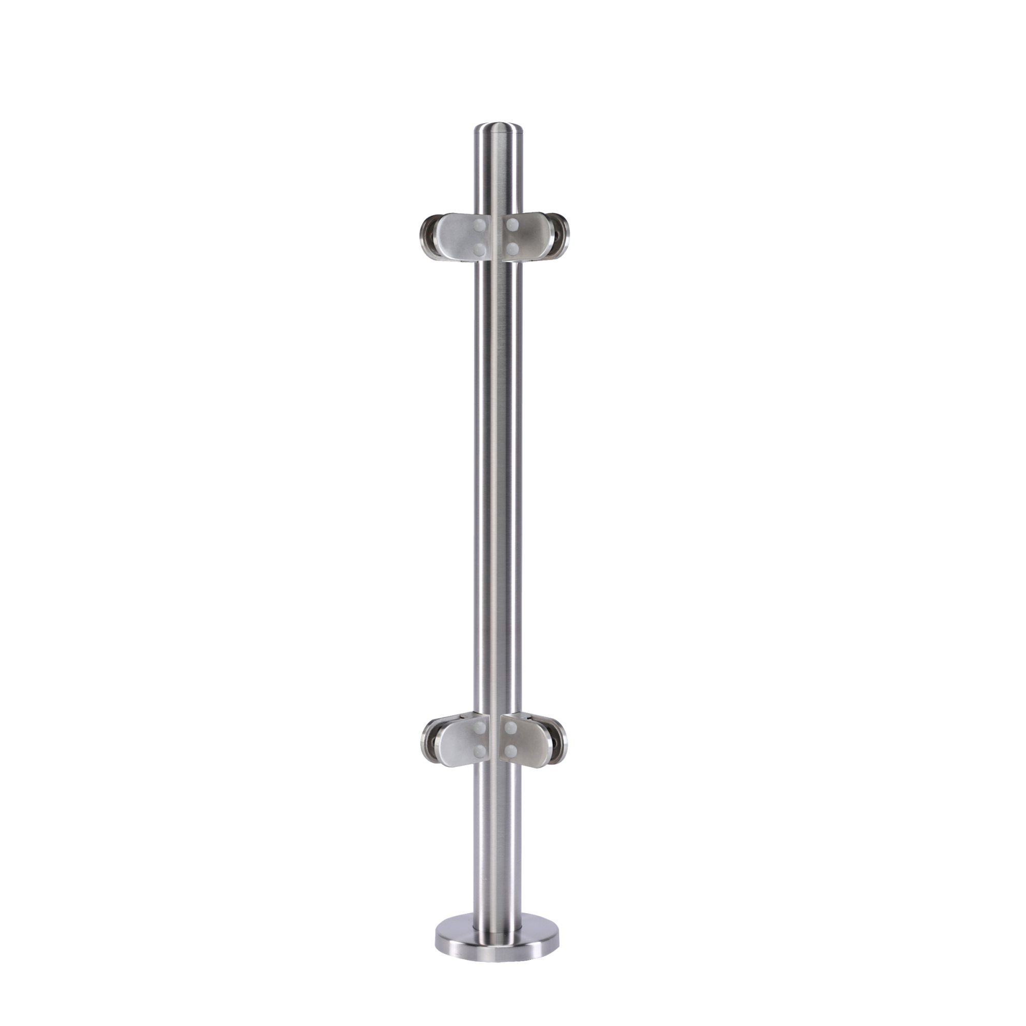 Pre-Assembled Glass Balustrade Round Corner Post with Radiused End Cap ...