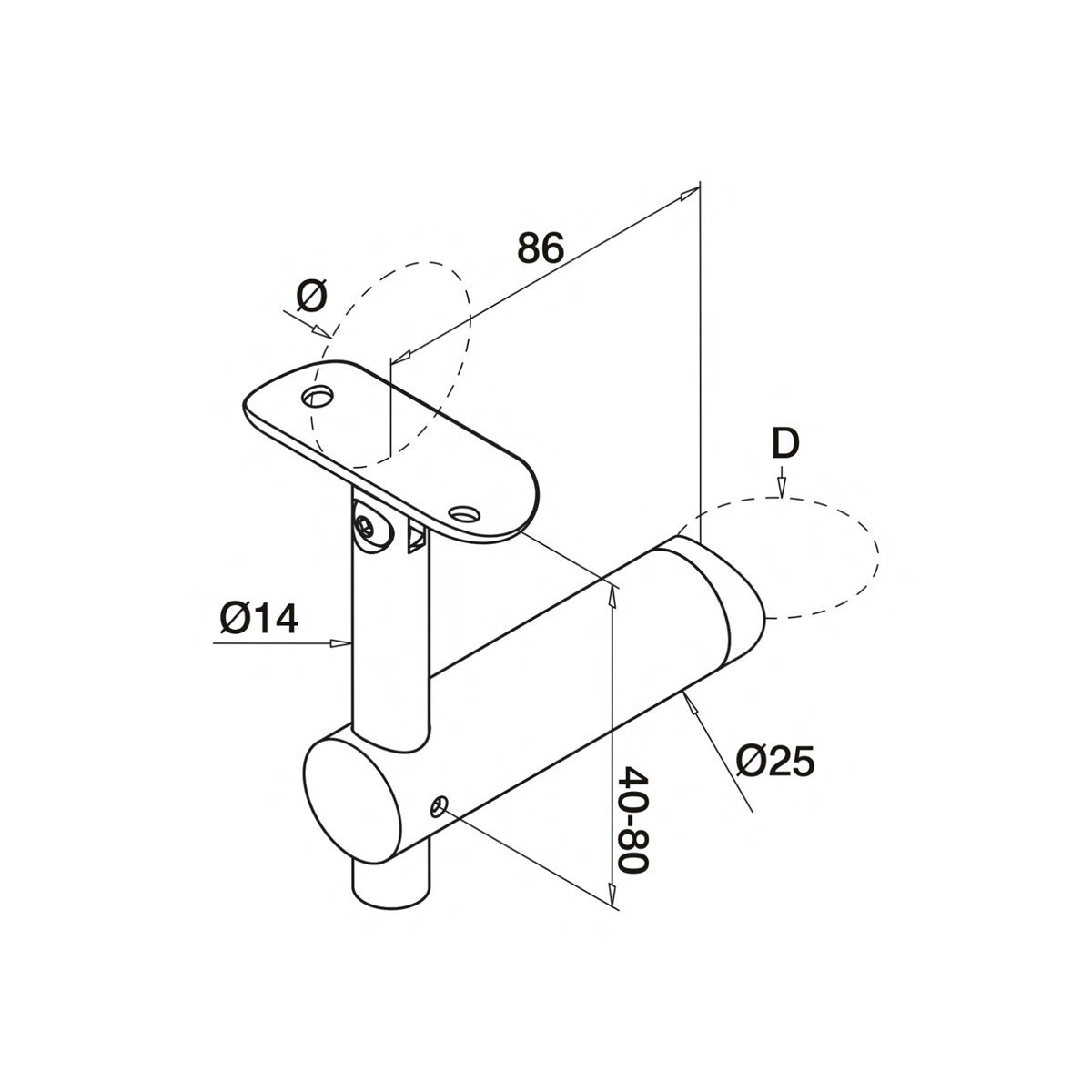 Articulated Offset Post Bracket with Adjustable Saddle to suit 42mm ...