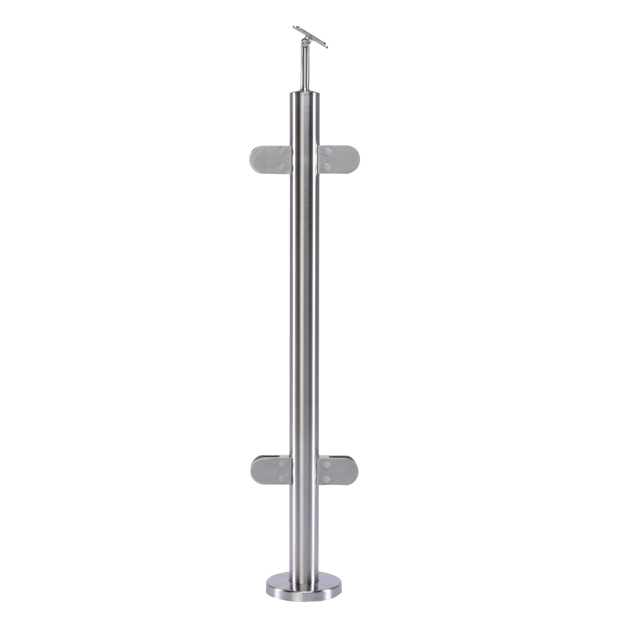 Pre-Assembled Glass Balustrade Round Middle Post with Adjustable ...