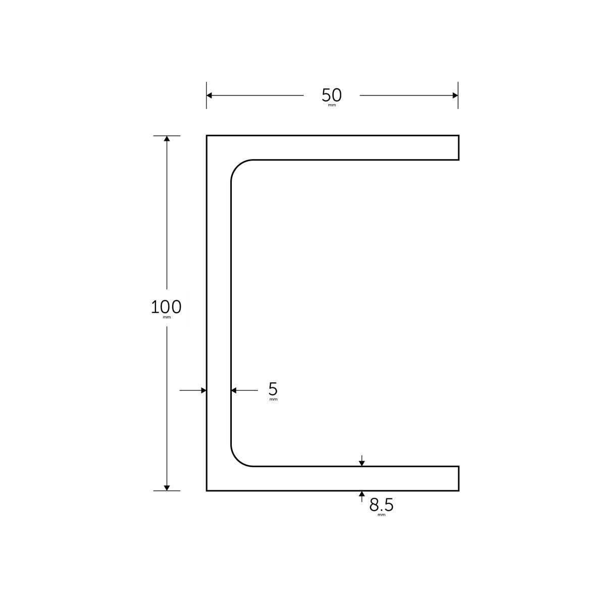 100 x 50 x 10KG Parallel Flange Channels - BSEN10025-2 S275JR | BM Ste ...