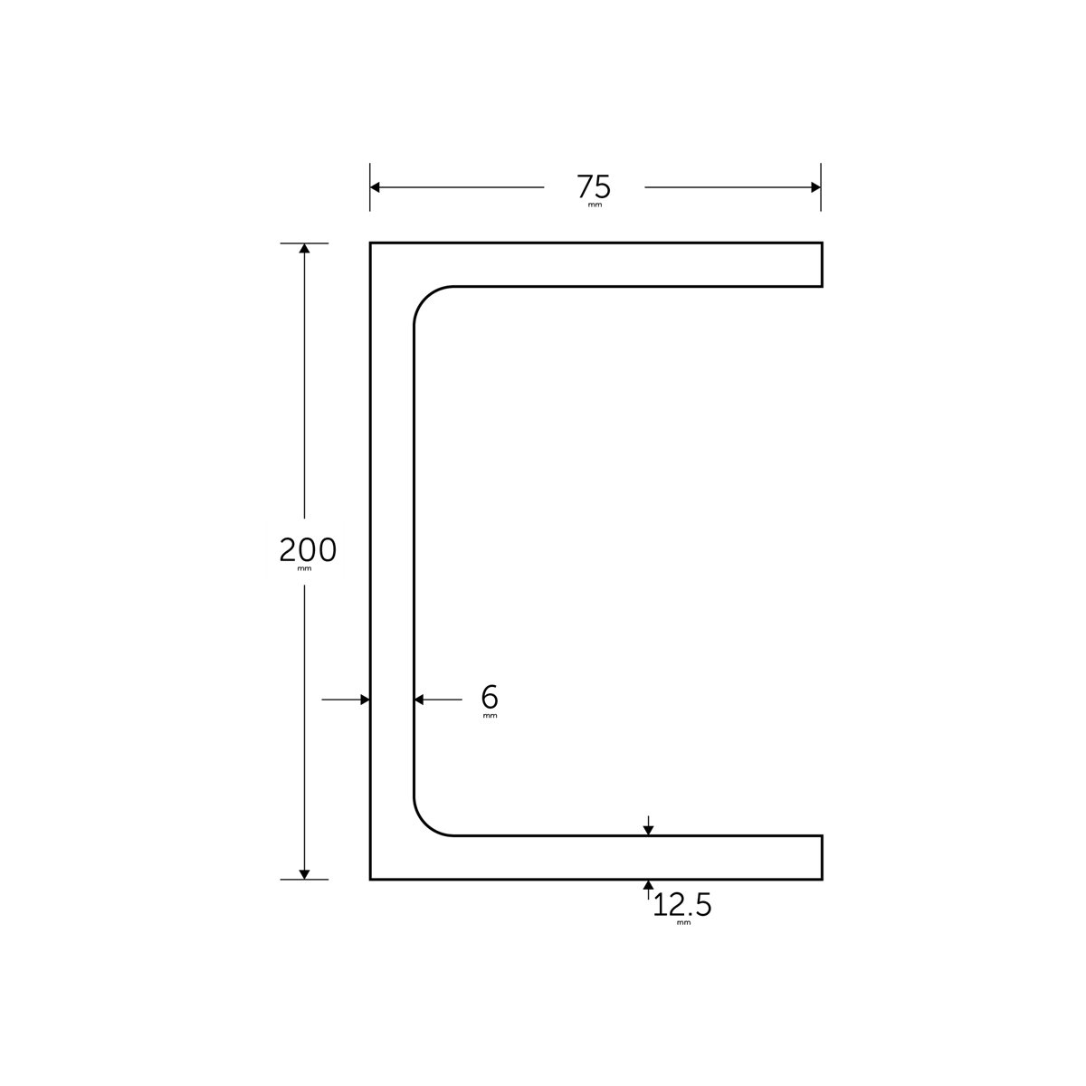 200 x 75 x 23KG Parallel Flange Channels - BSEN10025-2 S355JR | BM Ste ...