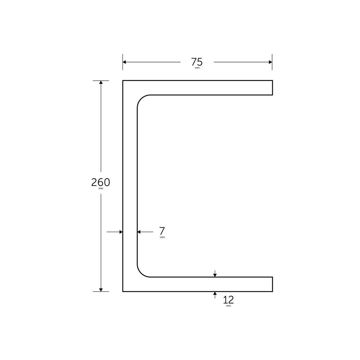 260 x 75 x 28KG Parallel Flange Channels - BSEN10025-2 S275JR | BM Ste ...