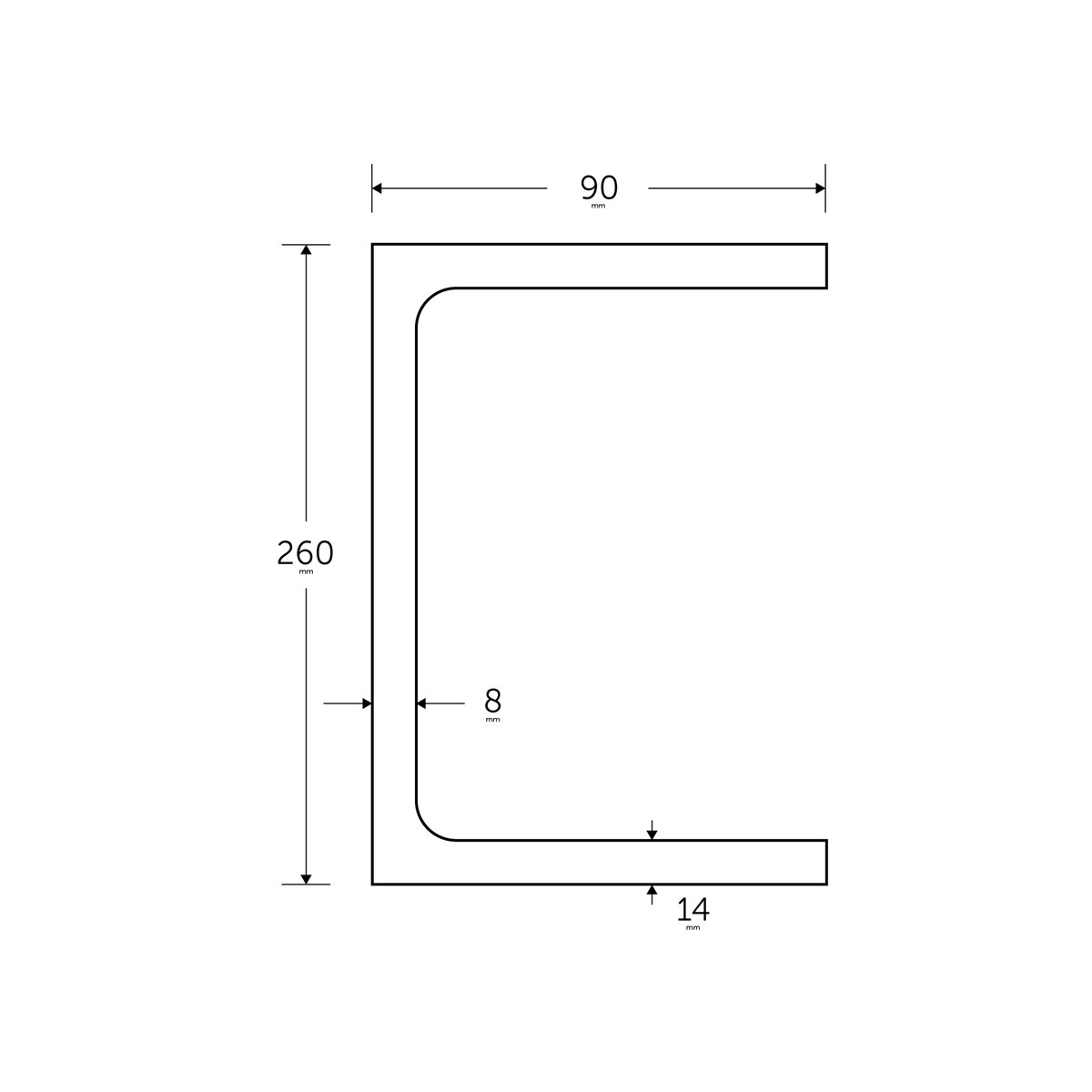 260 x 90 x 35KG Parallel Flange Channels - BSEN10025-2 S275JR | BM Ste ...