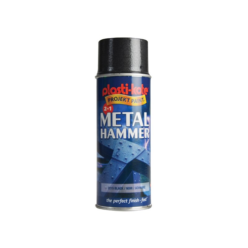 PlastiKote Metal Paint Hammer Spray Black 400ml BM Steel