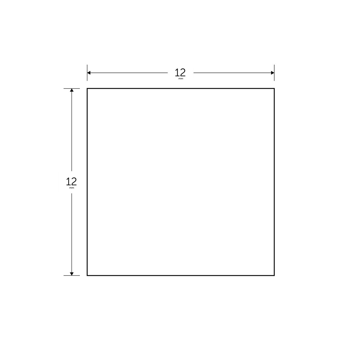 12 x 12mm Black Solid Squares - BSEN10025-2 S275JR | BM Steel