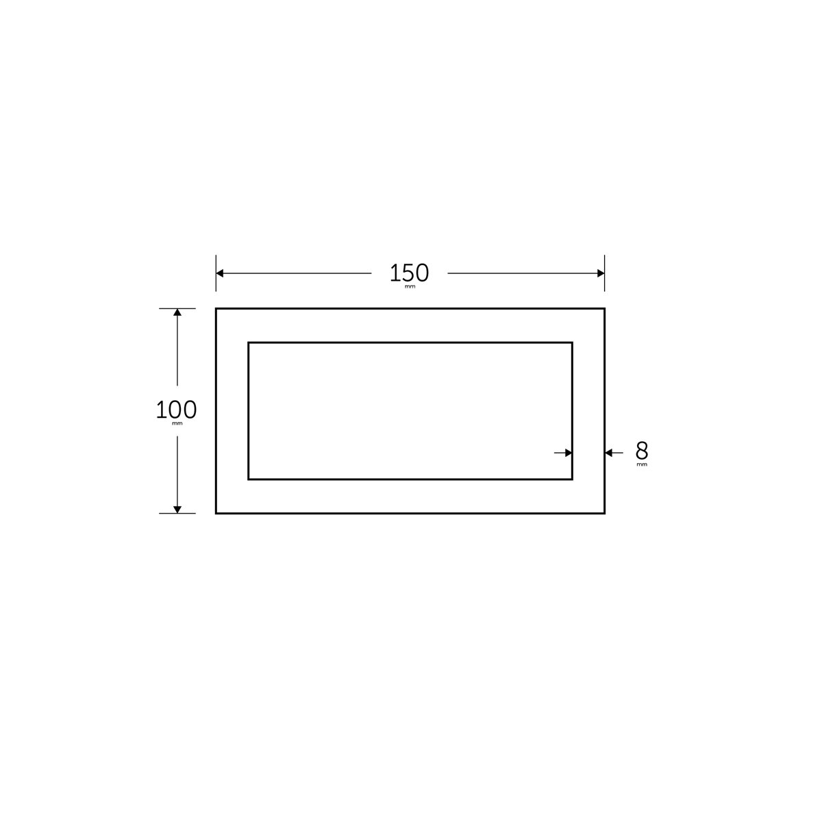150 x 100 x 8mm Mild Steel Rectangular Box Hollow Section - BSEN10219 ...