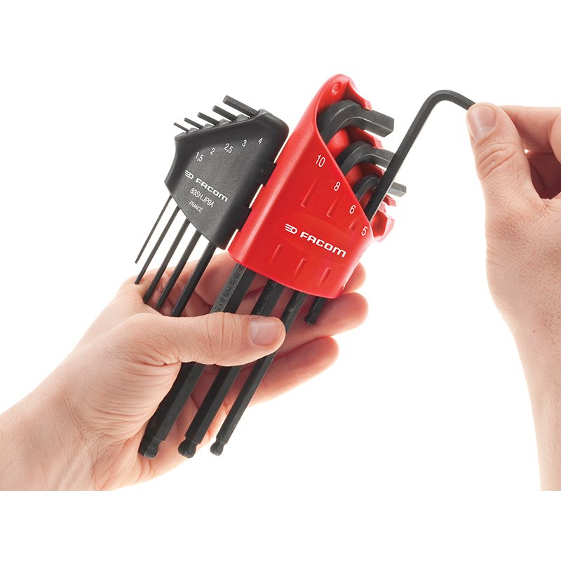 Facom - 83H.JP9A Metric Hexagon Key Long Arm Set, 9 Piece | BM Steel