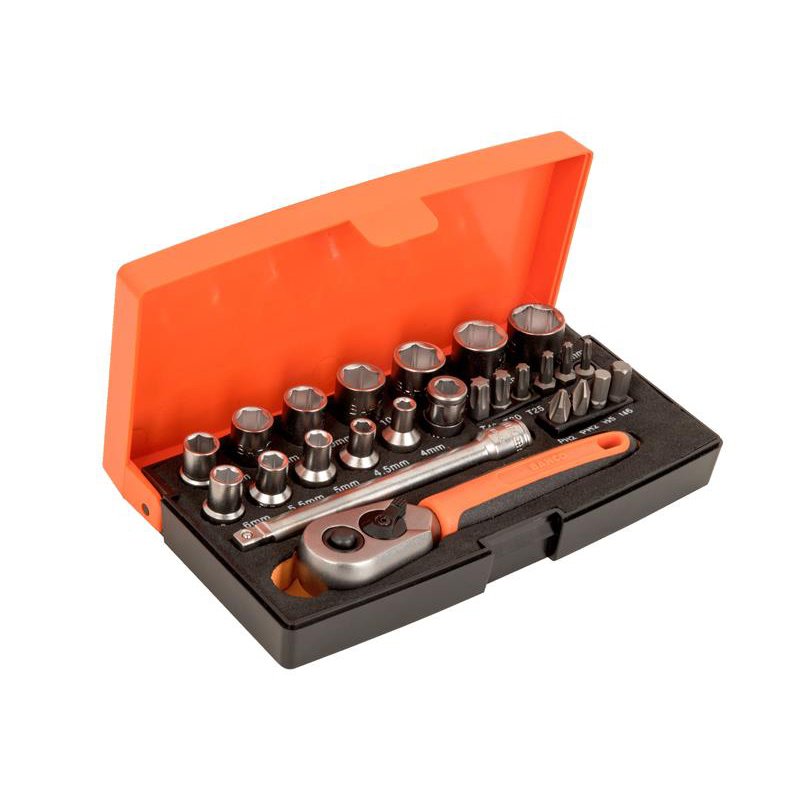 Bahco - SL25 1/4in Drive Socket Set, 25 Piece | BM Steel