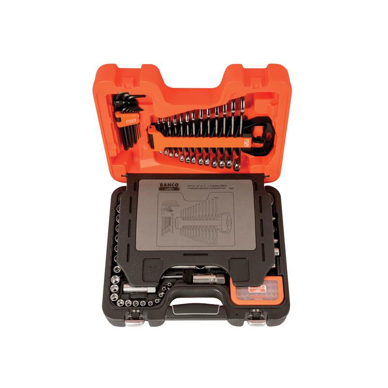 Bahco - S95 1/4in & 1/2in Drive Socket & Mech Set, 95 Piece | BM Steel