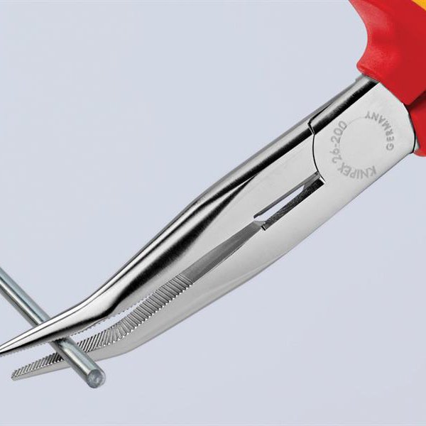 Knipex - VDE Long Bent Snipe Nose Side Cutting Pliers 200mm | BM Steel