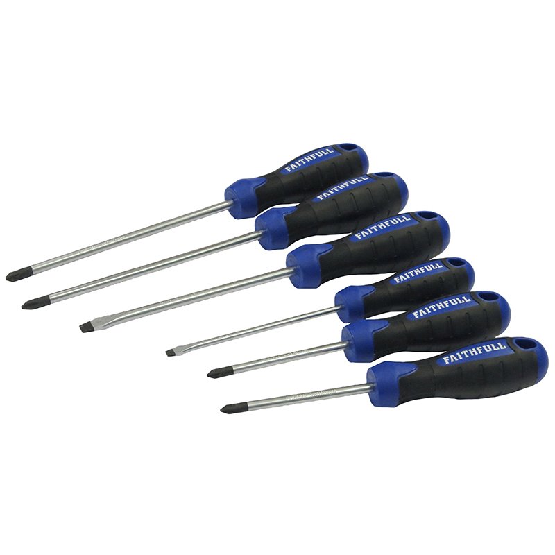 Faithfull - Boxed Soft Grip Screwdriver Set, 6 Piece | BM Steel