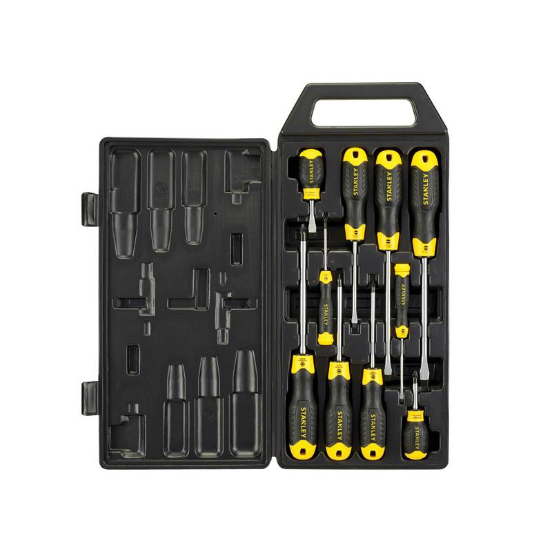 Stanley Cushion Grip Screwdriver Set 10 Piece Bm Steel