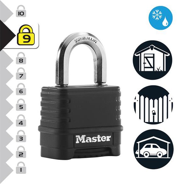 Master Lock - Excell 4-Digit Black Finish Combination 50mm Padlock | BM ...