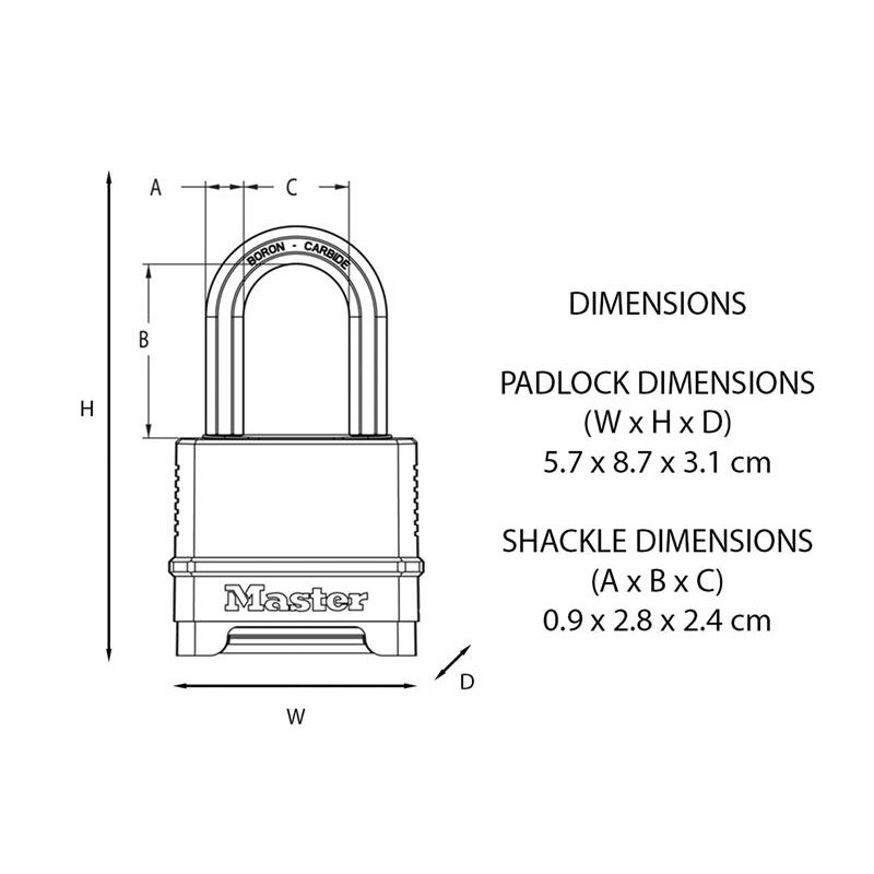 Master Lock - Excell 4-Digit Black Finish Combination 50mm Padlock | BM ...