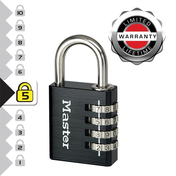 Master Lock - Black Finish 40mm 4-Digit Combination Padlock | BM Steel