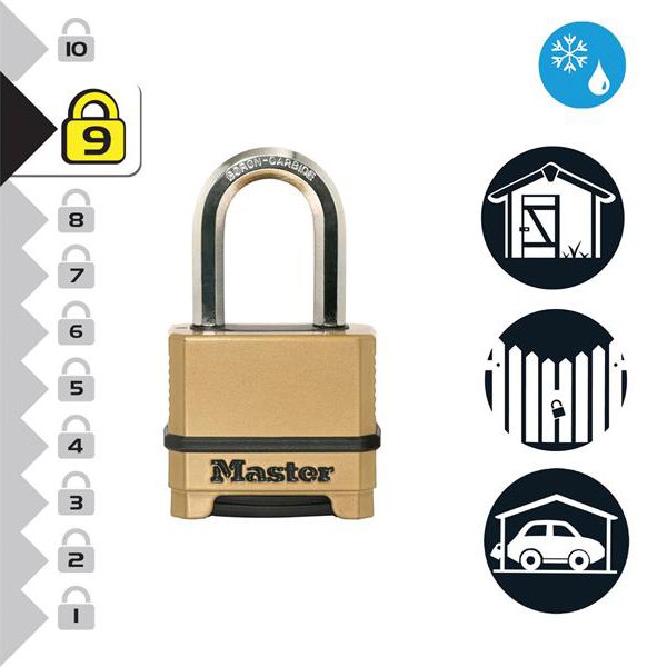 Master Lock - Excell 4-Digit Combination 50mm Padlock - 38mm Shackle ...