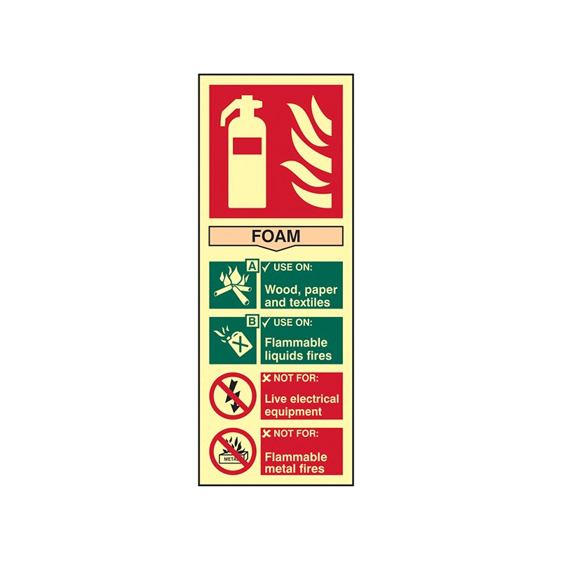 Scan - Fire Extinguisher Composite Foam - Photoluminescent 75 x 200mm ...
