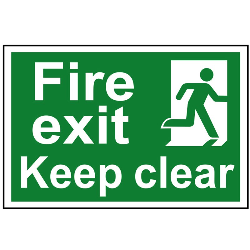 Scan - Fire Exit Keep Clear - PVC Sign 300 x 200mm | BM Steel