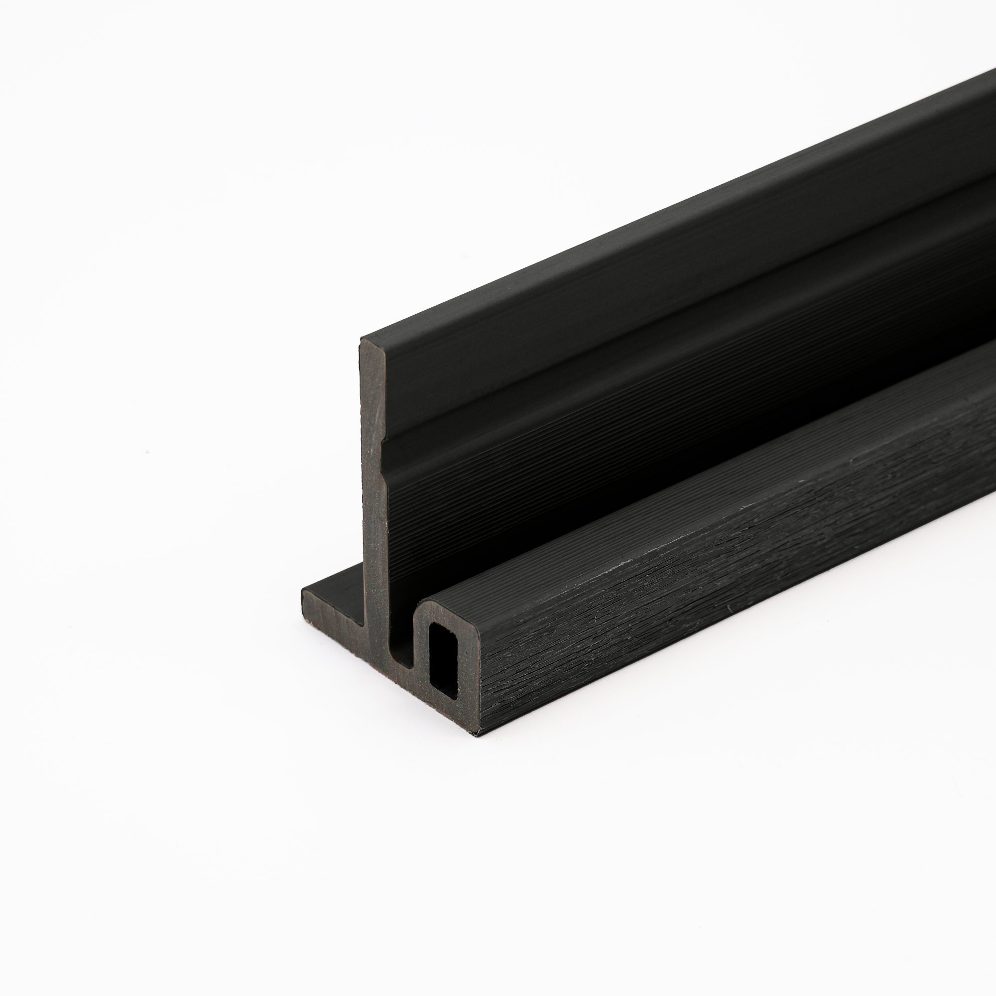Ebony Black Composite Slatted Cladding End Trim | BM Steel