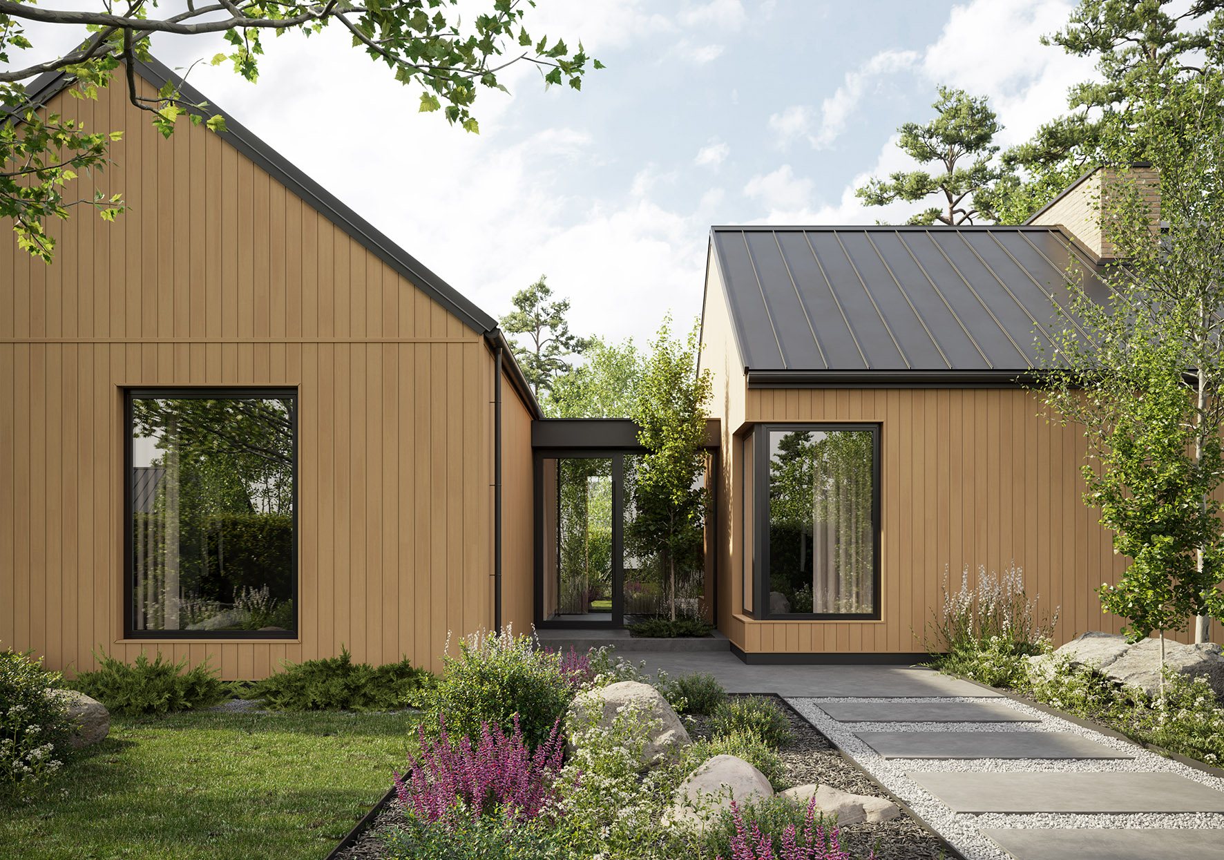 Ecoscape Forma - Natural Oak Composite Panel Cladding Board | BM Steel