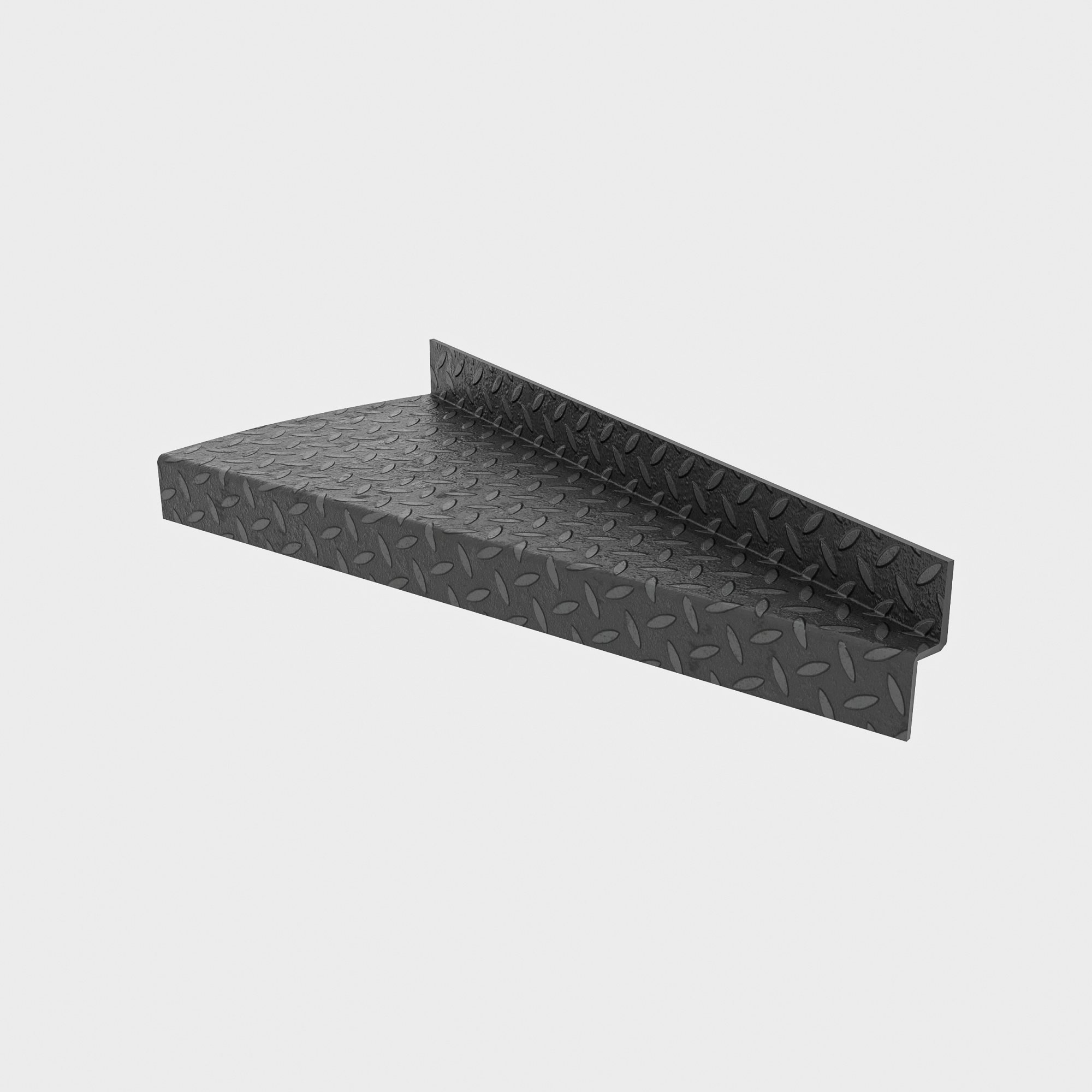 Durbar Clockwise Spiral Stair Tread 600 x 270 x 4.5mm - 50mm Turn up ...