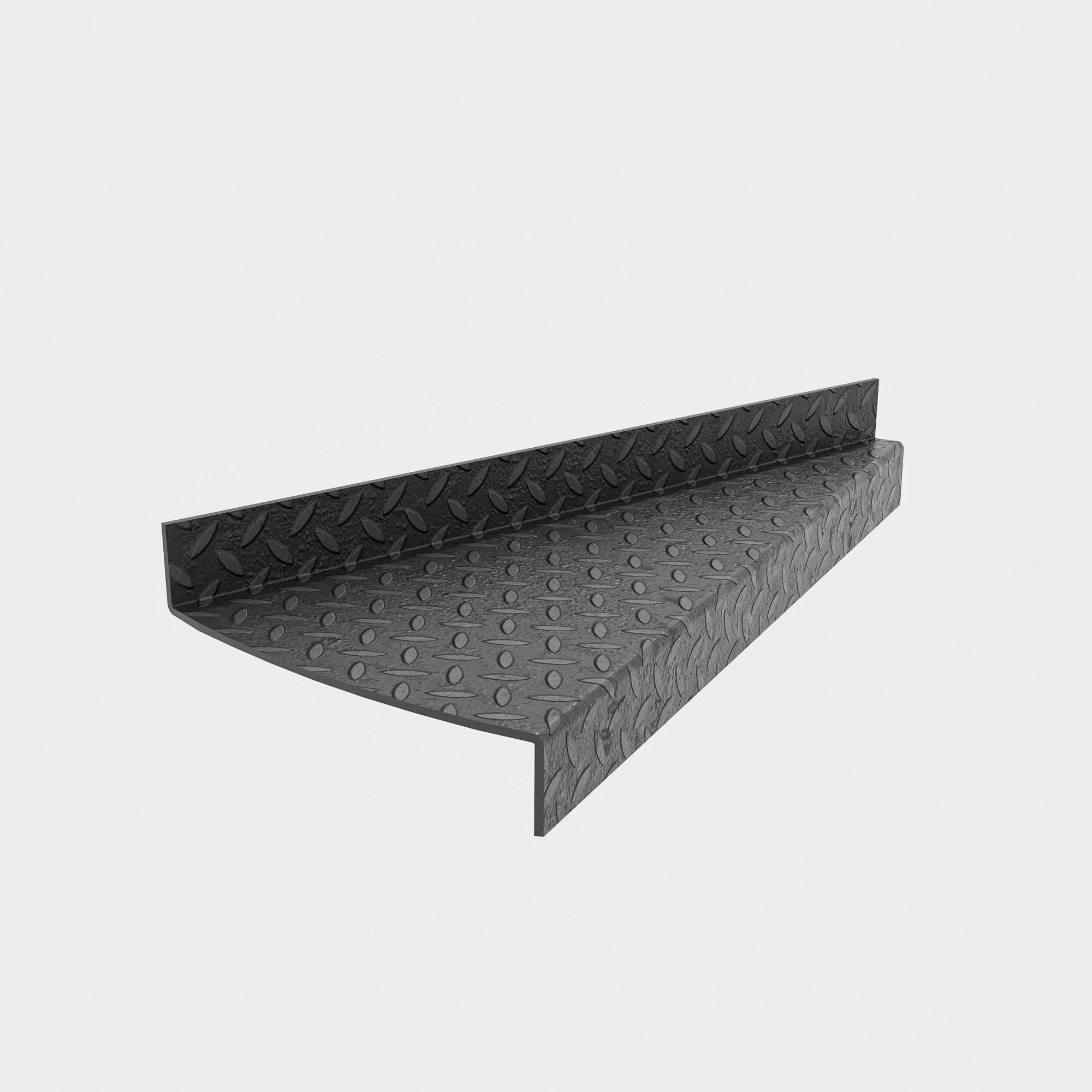 Durbar Clockwise Spiral Stair Tread 600 x 270 x 4.5mm - 50mm Turn up ...