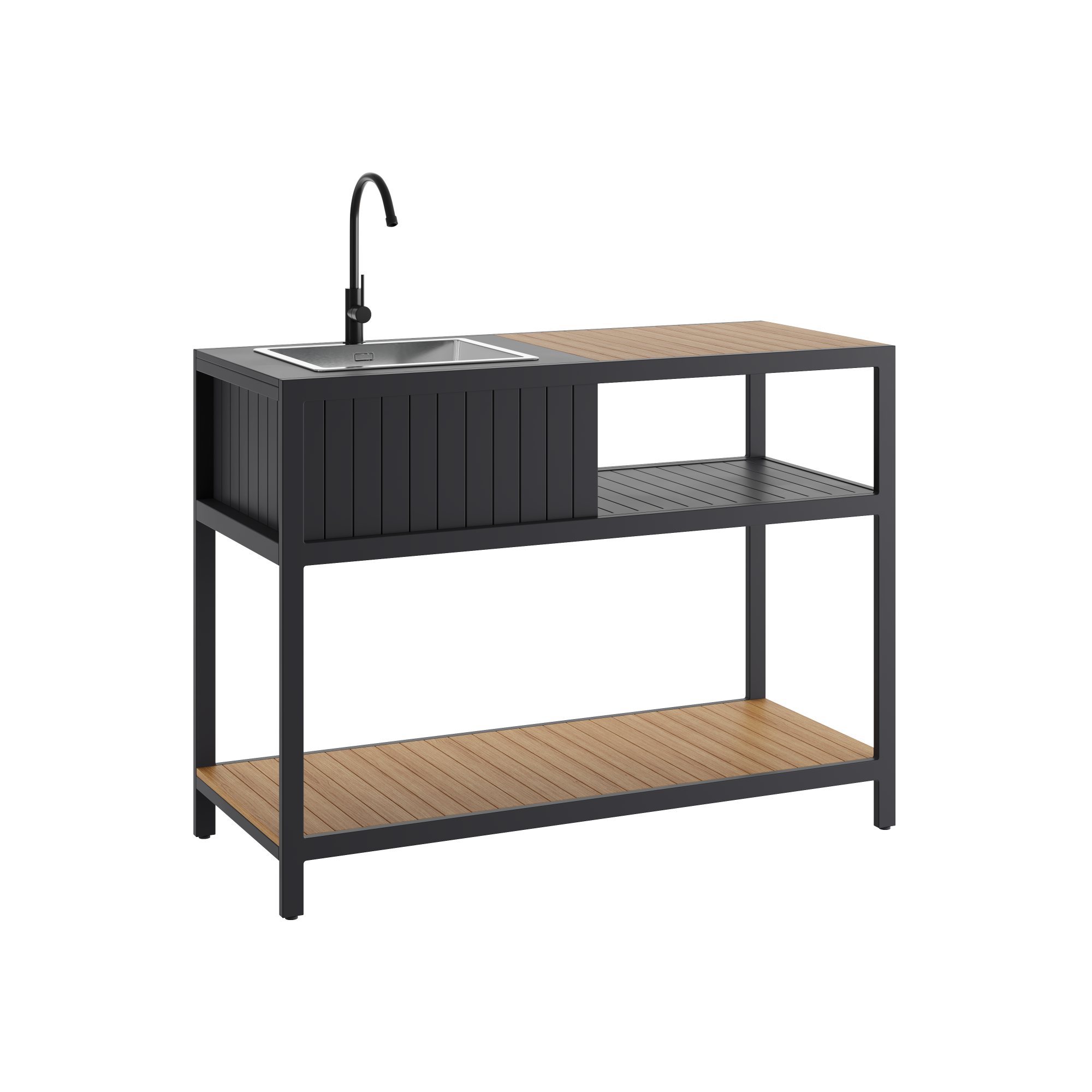 Ecoscape Outdoor Kitchen - Oak Sink Unit Including Tap & Cover | BM Steel