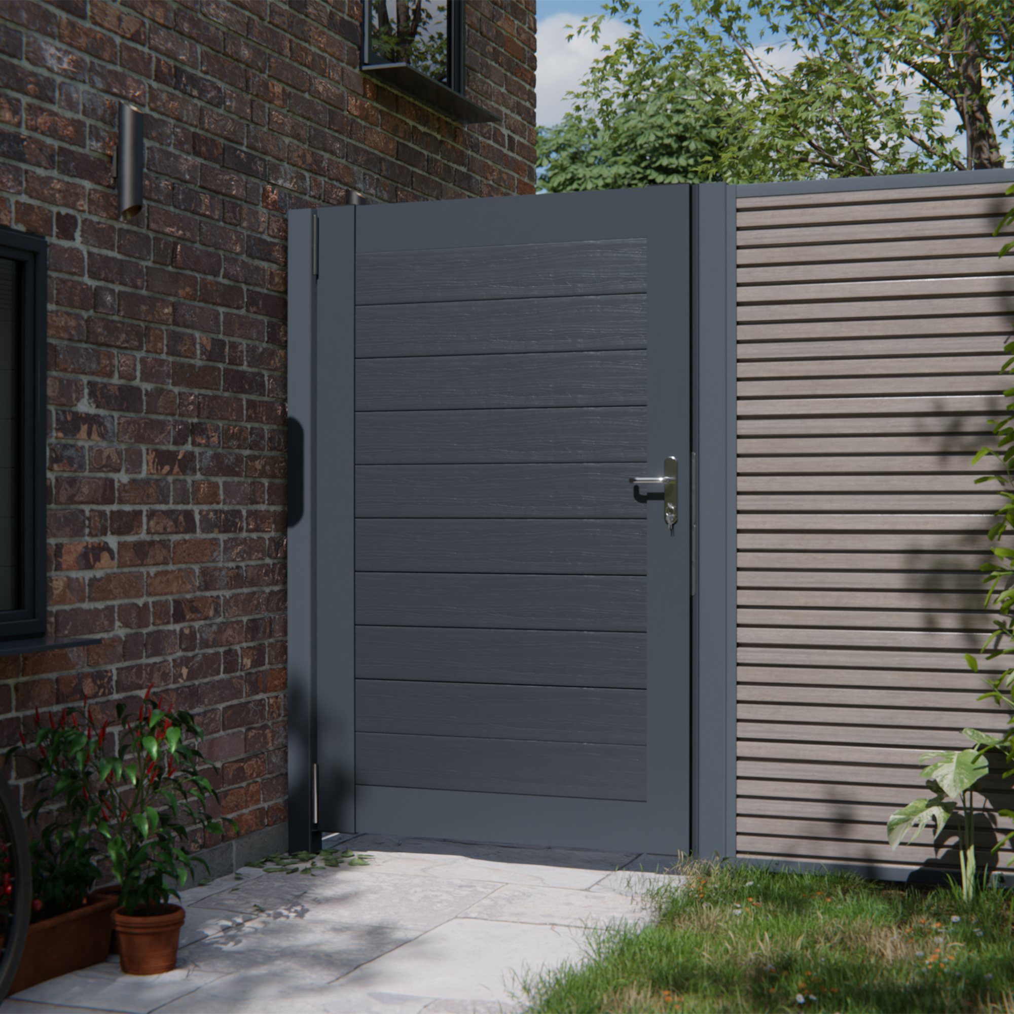 DuraPost® In-Fill Panels For Aluminium Gate - 1000mm - Anthracite Grey ...