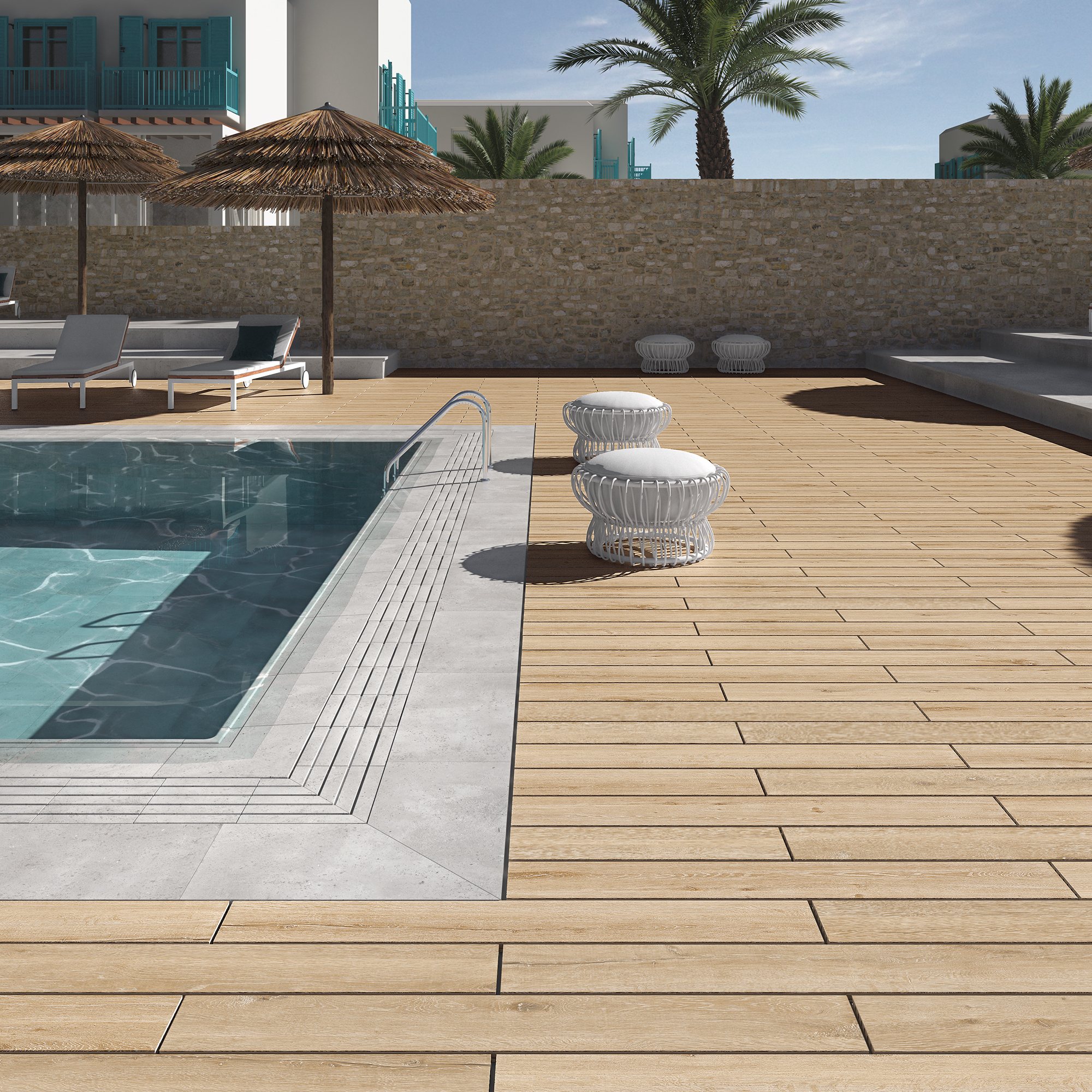 A1 EazyDeck - Porcelain Decking Board - Oak | BM Steel