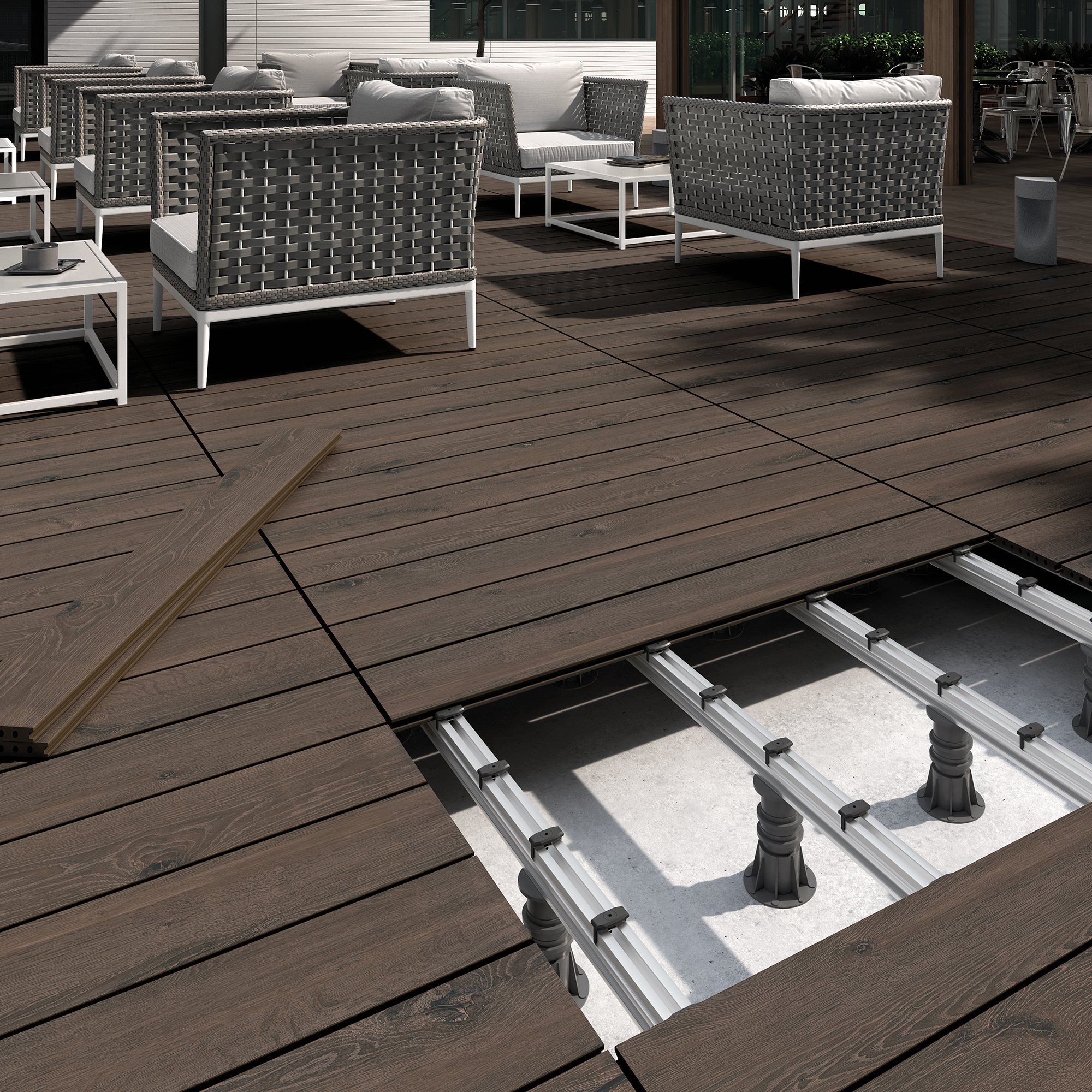 A1 EazyDeck - Porcelain Decking Board - Antico | BM Steel