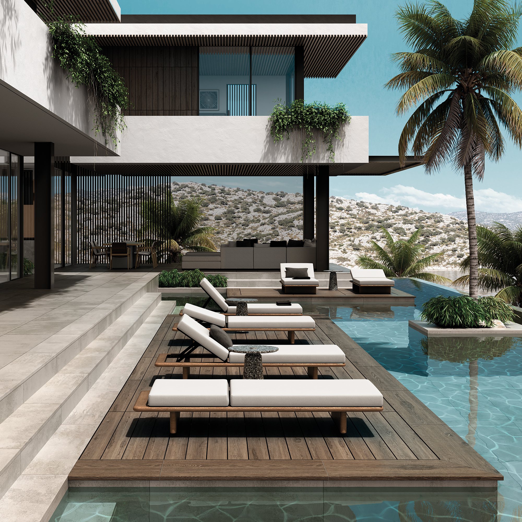 A1 EazyDeck - Porcelain Decking Straight Edge Boards - Teca | BM Steel