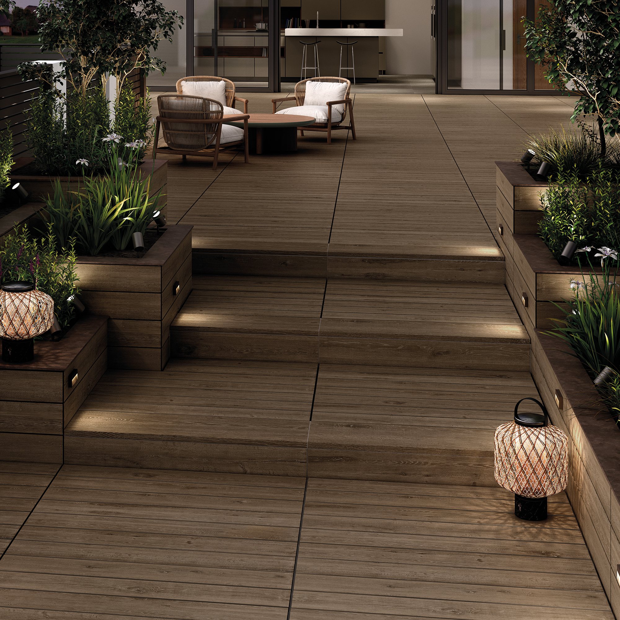 A1 EazyDeck - Porcelain Decking Straight Edge Boards - Teca | BM Steel
