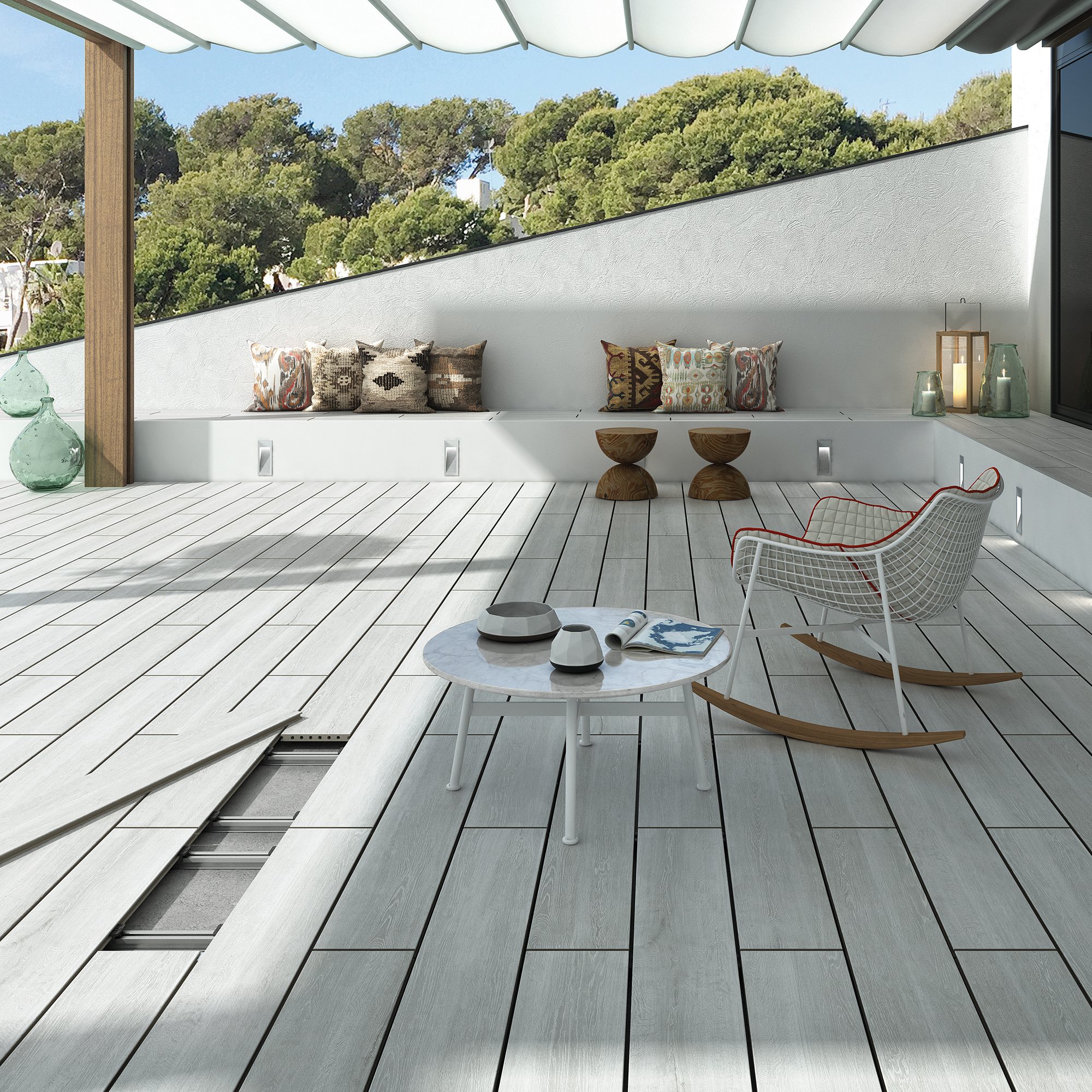 A1 EazyDeck - Porcelain Decking Straight Edge Boards - Natural | BM Steel