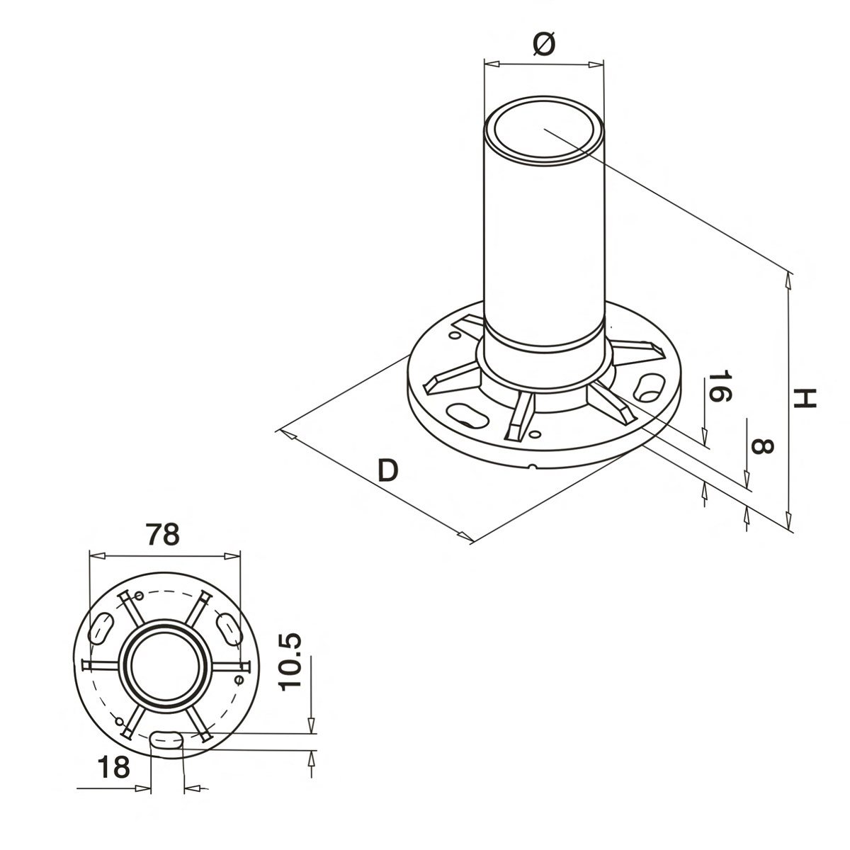 100mm Reinforced Post Base Plate | BM Steel