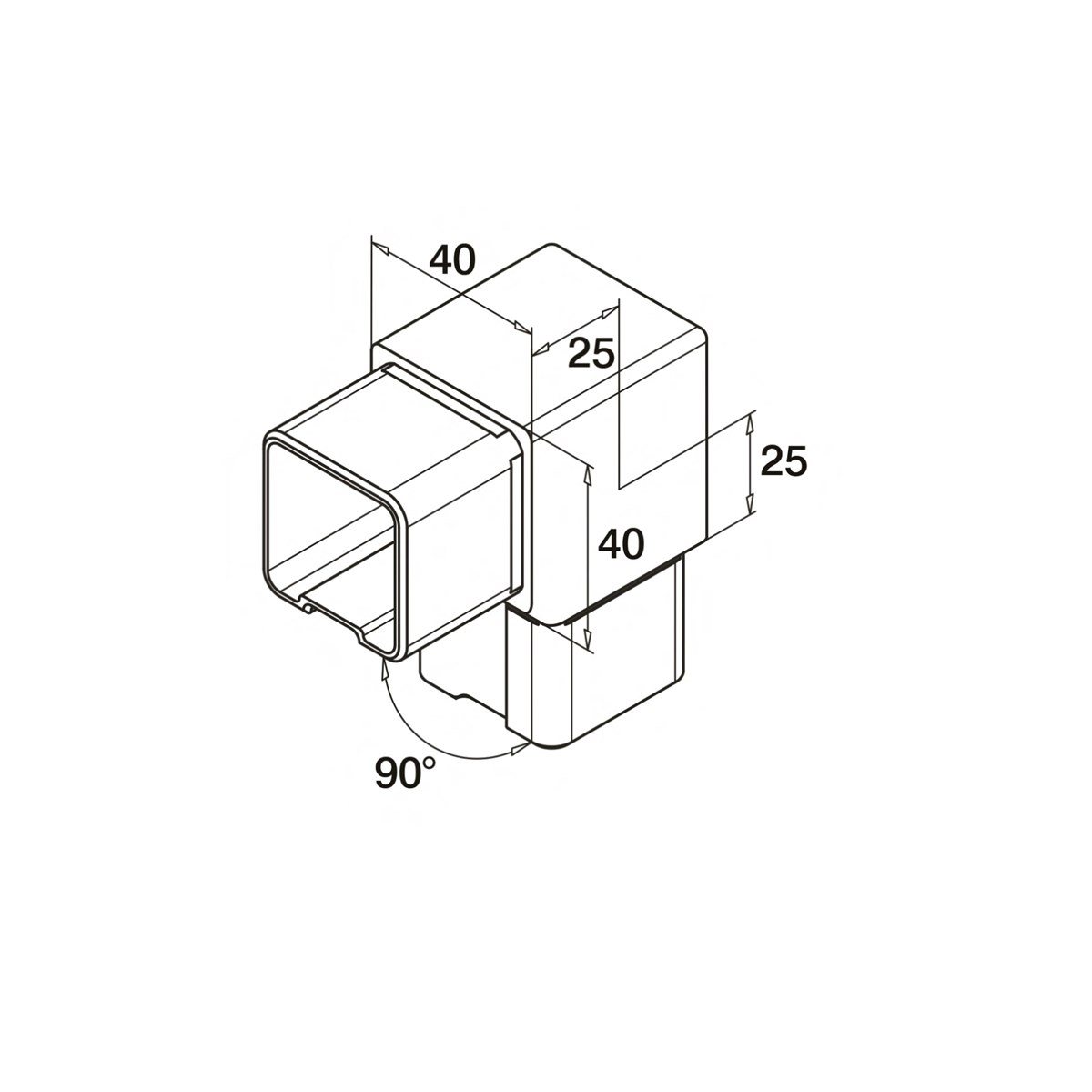 Eazysquare 90 Degree Elbow To Suit 40x40x2mm Tube | BM Steel