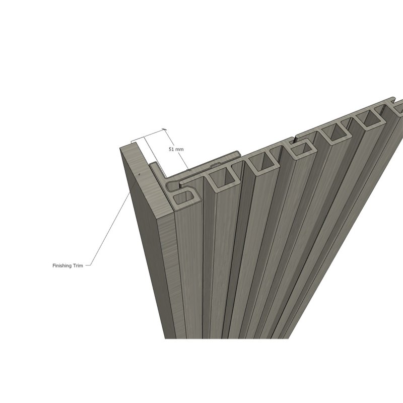 Ecoscape Forma - Silver Birch Composite Slatted Cladding End Trim | BM ...