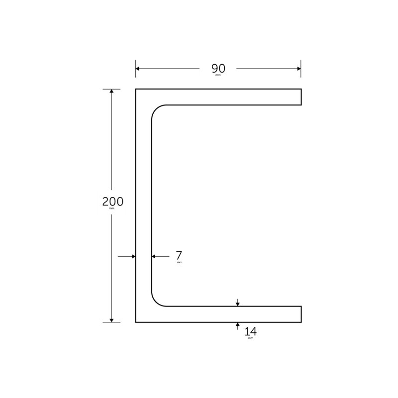 Parallel Flange Channels | 200 x 90 x 30KG | BM Steel