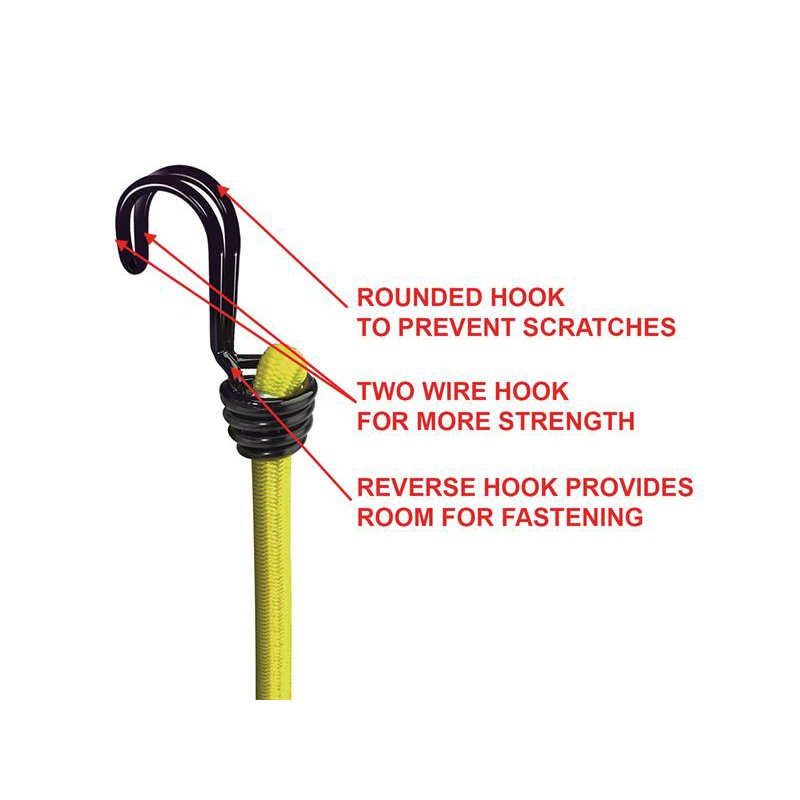 Master Lock - Twin Wire Bungee Cord 100cm Yellow 2 Piece | BM Steel