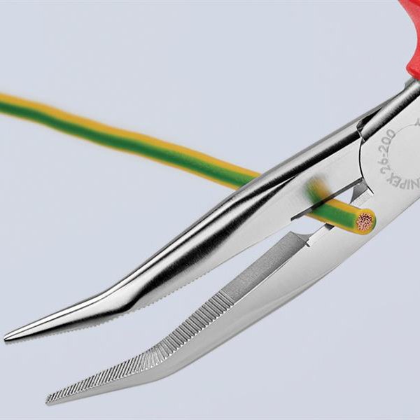 Knipex - VDE Long Bent Snipe Nose Side Cutting Pliers 200mm | BM Steel