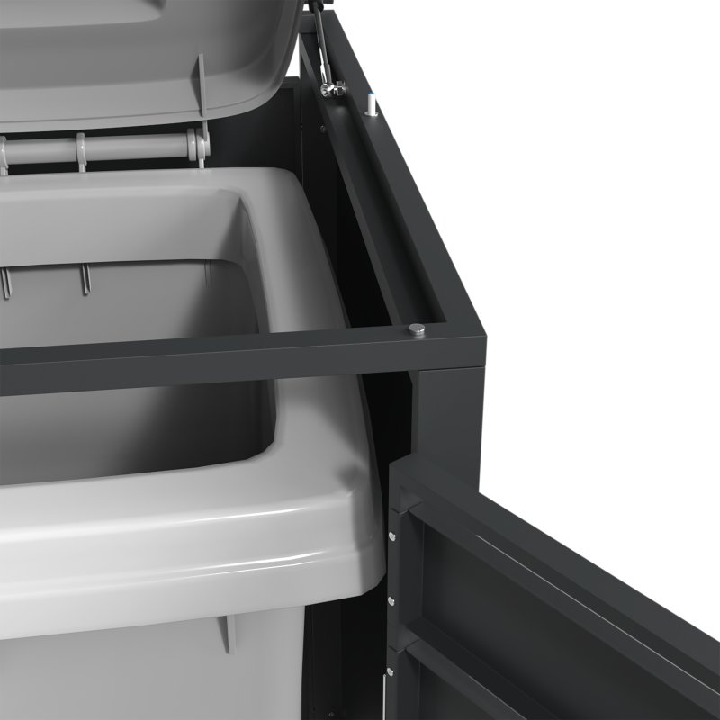 Ecoscape - Quadruple Bin Storage With Lid - Charcoal | BM Steel